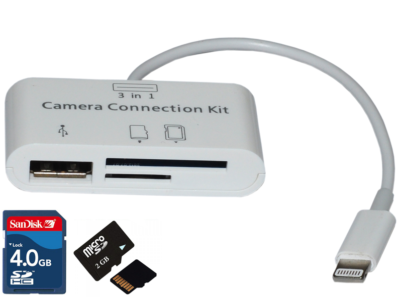 iPad4/Mini iPad 3 in 1 Card Reader+Usb - smartvision.com.tr